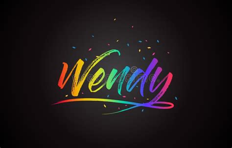Wendy Word Text Con I Colori Vibranti Ed I Coriandoli Dellarcobaleno