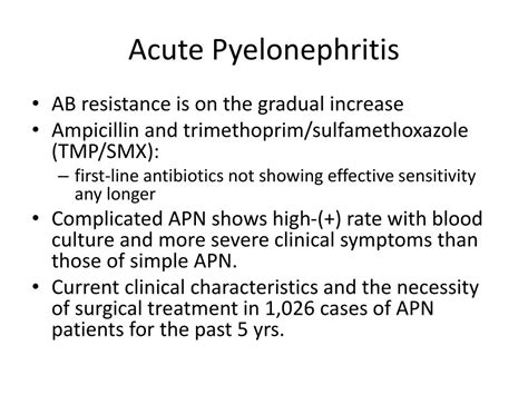 Ppt Acute Pyelonephritis Clinical Characteristics And The Role Of The Surgical Treatment