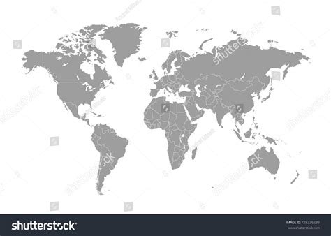 Gray World Map Stock Vector Royalty Free 728336239 Shutterstock