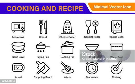 프리미엄 요리 및 레시피 아이콘 라인 개요 최소한 벡터 주방 요리사 음식 빵 굽기 레스토랑 Ui 아이콘 국자에 대한 스톡 벡터 아트 및 기타 이미지 Istock