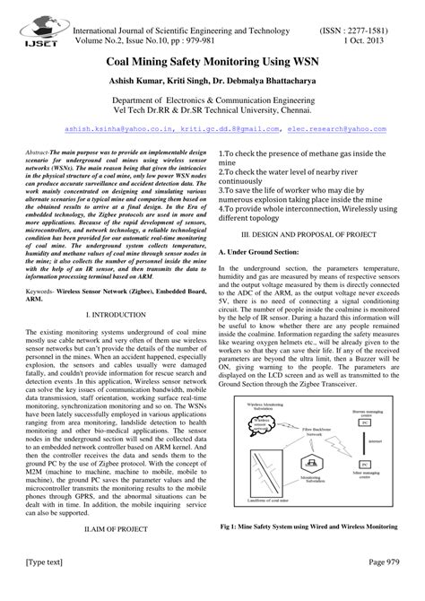 Pdf Coal Mining Safety Monitoring Using Wsn