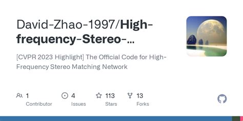 GitHub David Zhao 1997 High Frequency Stereo Matching Network CVPR 2023 Highlight The