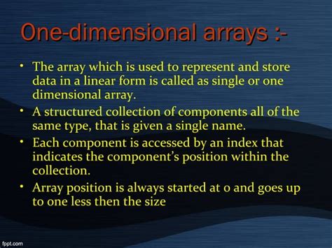 Arrays Basics PPT