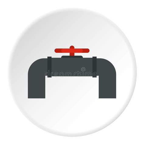 Pipeline With Valve And Handwheel Icon Circle Stock Vector Illustration Of Control Fitting