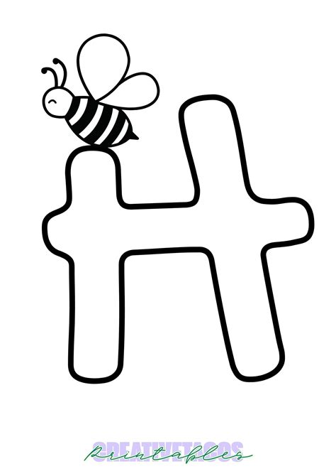 Bubble Letter H Free Printable Pdfs