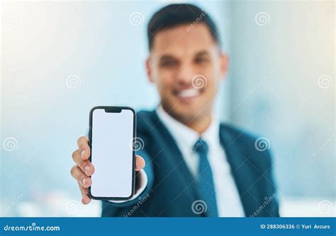 Business Man Portrait And Phone Screen Presentation And Mock Up Of