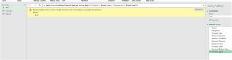 Data Refresh Expressionerror Column Not Found