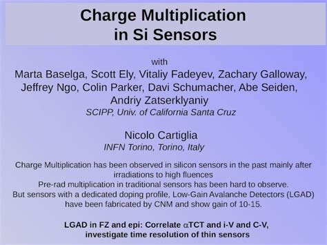 Pptx Charge Multiplication In Si Sensors Dokumen Tips