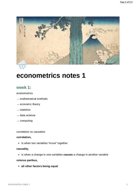 Notes For Econometrics ECON At University Of Manchester StudyLast