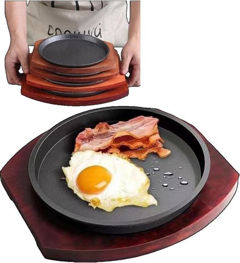 Amazon｜鉄板プレート 保温性が高くステンレス 丸 ステーキ皿 ガス Ih グリル対応 ステーキ皿 鉄板 極厚 一人用 ステーキ 鉄板