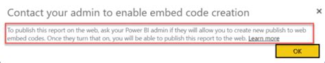 Contact Your Admin To Enable Embed Code Creation Power Bi Spguides