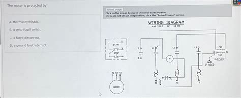 Solved The Motor Is Protected Bya ﻿thermal Overloadsb ﻿a