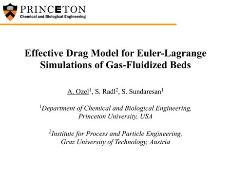 Pdf 382622 Effective Drag Model For Euler Lagrange Simulations Of Gas Fluidized Beds