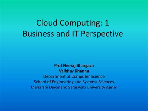 Cloud Computing 2 Business Perspective Of Cloud Computing Pptx Cloud Computing Internet