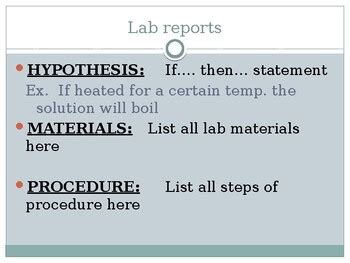 Lab Report Template PowerPoint By Sanchez Science TPT