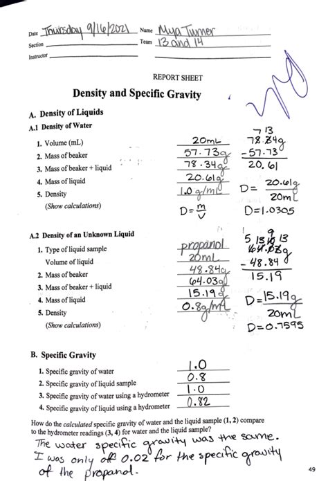 Chem Lab Report Professor Hawkins Date N Ql Lef Wi Name Ex Section