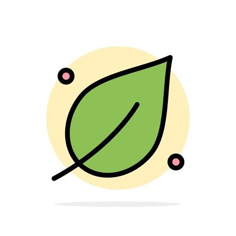 Ecology Leaf Nature Spring Abstract Circle Background Flat Color Icon