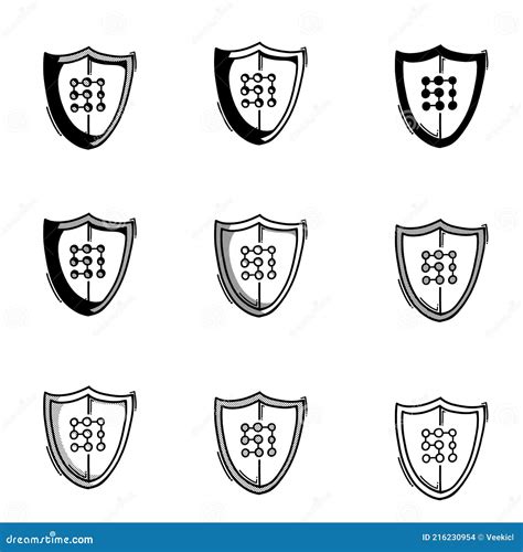 Shield Doodle Vector Icon Drawing Sketch Illustration Hand Drawn Line