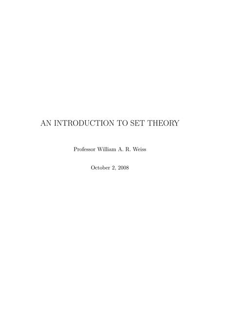 SOLUTION An Introduction To Set Theory Studypool