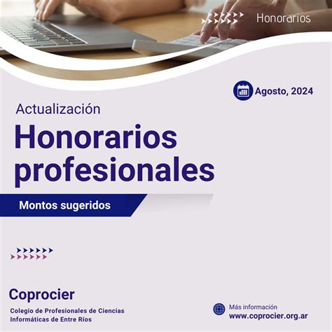 Honorarios Profesionales Actualización Agosto 2024 Coprocier