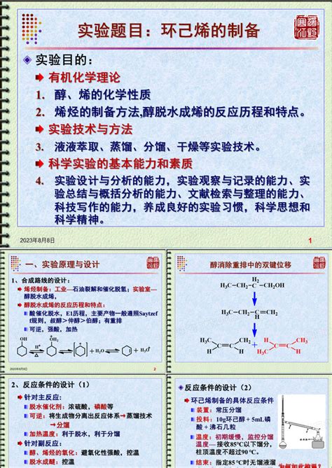 有机化学实验：实验1：环己烯制备ppt模板下载 编号lbpjjogy 熊猫办公