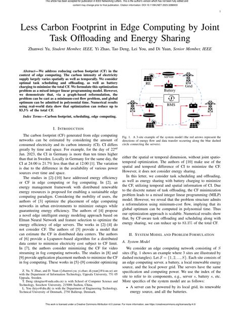 Pdf Less Carbon Footprint In Edge Computing By Joint Task Offloading And Energy Sharing