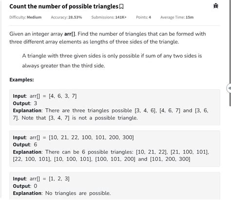 dsa geeksforgeeks 160dayschallenge twopointer trianglecount codingchallenge