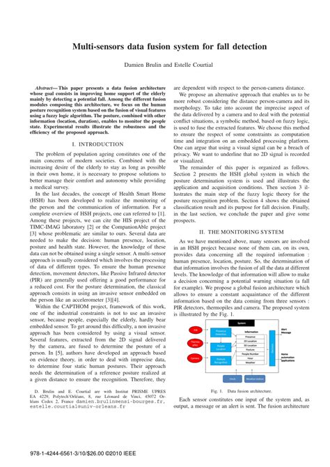 Pdf Multi Sensors Data Fusion System For Fall Detection