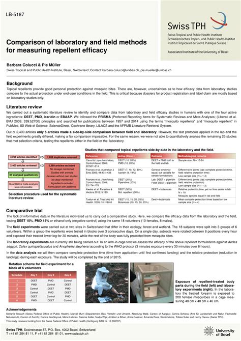 Pdf Comparison Of Laboratory And Field Methods For Measuring Repellent Efficacy