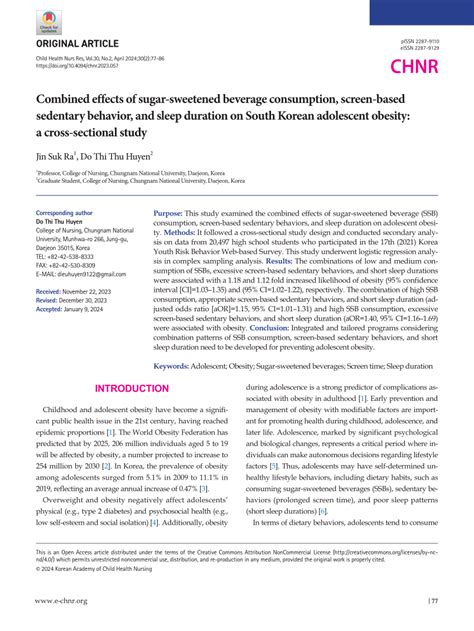 Pdf Combined Effects Of Sugar Sweetened Beverage Consumption Screen Based Sedentary Behavior