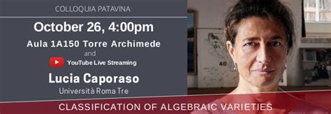 “classification Of Algebraic Varieties” Dipartimento Di Matematica “tullio Levi Civita”
