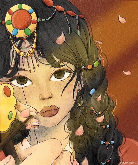 藏族女孩风格插画设计作品 设计人才灵活用工 设计dna