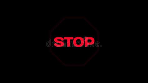 Stop Text In Red Colour With Blinking Light Effect Stock Video Video Of Banner Round 255322603