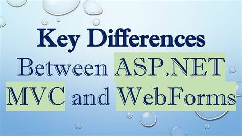 Key Differences Between ASP NET MVC And WebForms YouTube