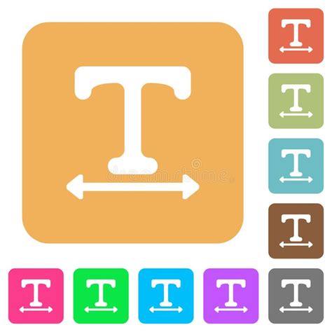 Adjust Font Width Rounded Square Flat Icons Stock Vector Illustration Of Horizontal Increase