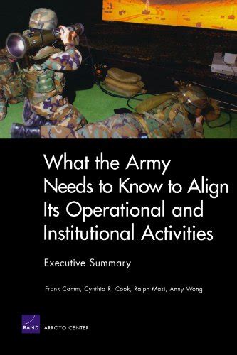 Buy What The Army Needs To Know To Align Its Operational And Institutional Activities Executive
