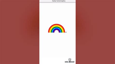 creating a vibrant rainbow with python turtle 🌈 shorts turtlegraphics python coding youtube