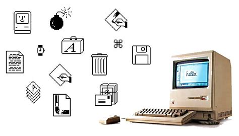The Set Of Original Macintosh Icons By Susan Kare 1984 Visual Metaphor Interactive Design