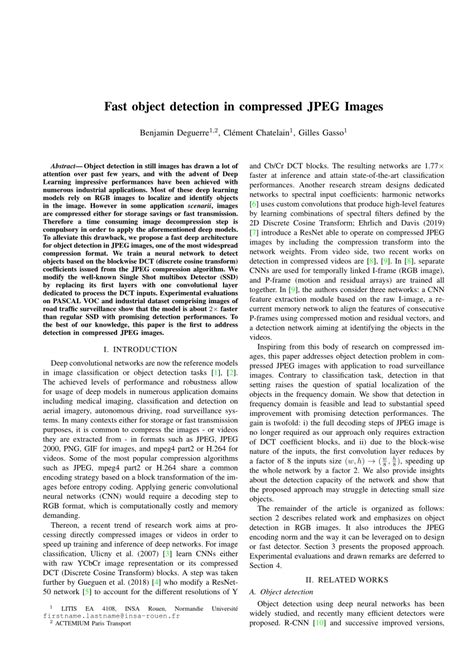 Pdf Fast Object Detection In Compressed Jpeg Images