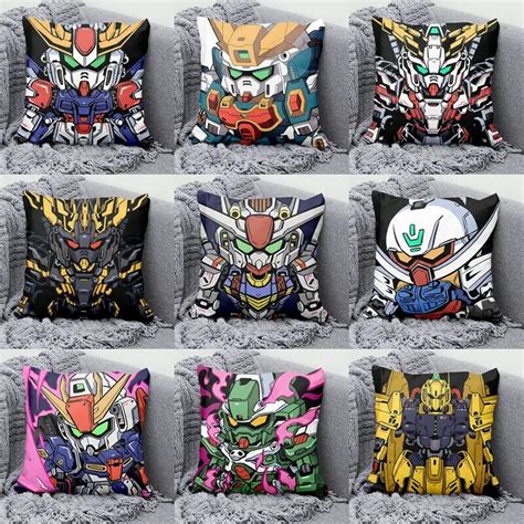 만화 애니메이션 모바일 세트 주변 건담 베개 커버 유니콘 건담 침실 머리 받침 학생 소년 생일 선물 액션 And 장난감 피규어 1