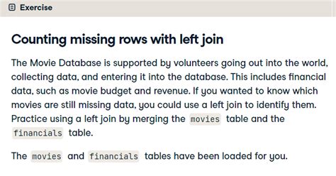 Counting Missing Rows With Left Join Issue 6 Itsmesachee DataCamp