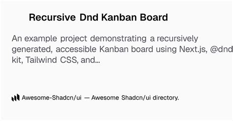 Recursive Dnd Kanban Board Recursive Drag And Drop Kanban Dynamic Columns With Nextjs And Dnd Kit