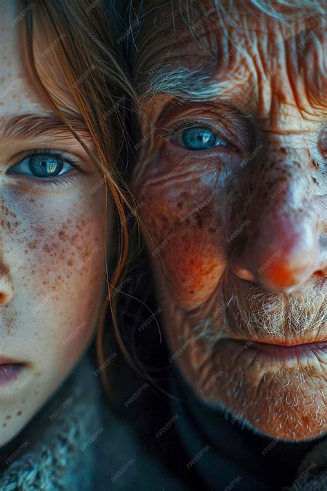 Premium Photo Youth And Old Age In One Illustration Generative Ai