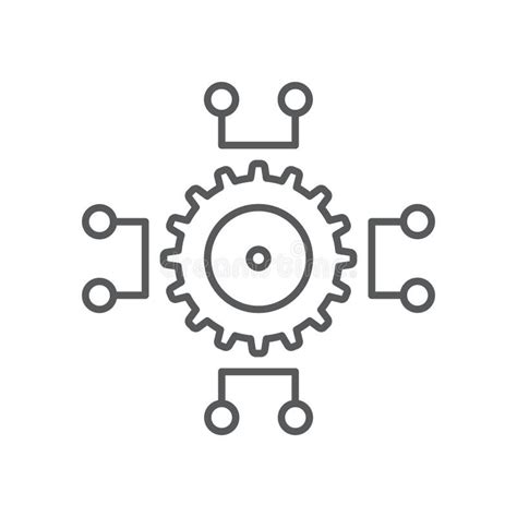 Work Flow Vector Icon Symbol Isolated On White Background Stock Vector Illustration Of Linear