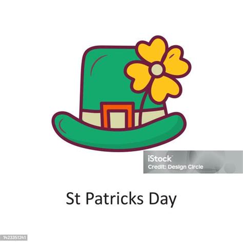 성 패트릭스 데이 벡터는 개요 아이콘 디자인 일러스트레이션을 채웠습니다 흰색 배경 Eps 10 파일에 휴일 기호 St