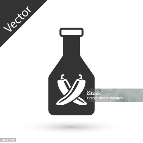 회색 케첩 병 아이콘 흰색 배경에 고립입니다 핫 칠리 페 퍼 포드 사인 바베 큐 및 바베 큐 그릴 기호입니다 벡터 일러스트 개념에 대한 스톡 벡터 아트 및 기타 이미지