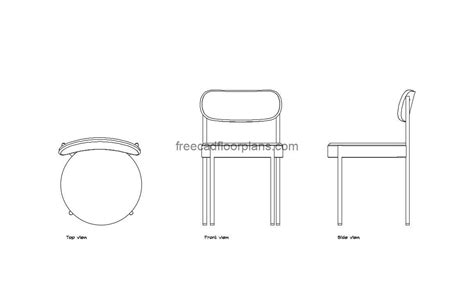 Round Chair Free Cad Drawings