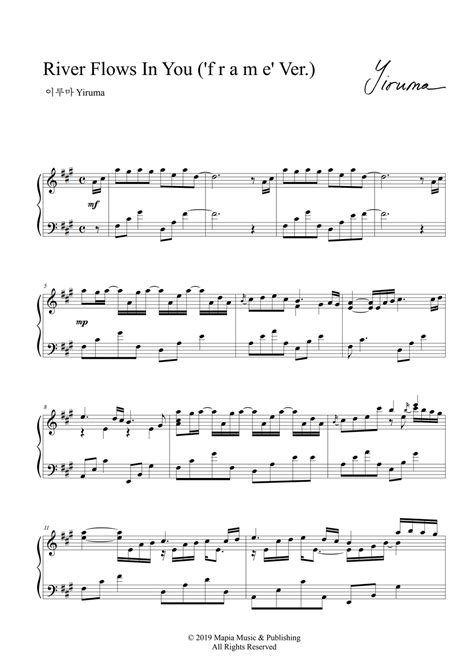 Yiruma River Flows In You Notenblatt