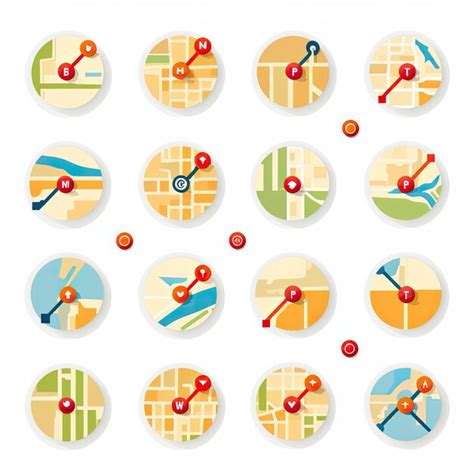 Premium Ai Image Set Of City Map Navigation Icons In Flat Style Vector Illustration