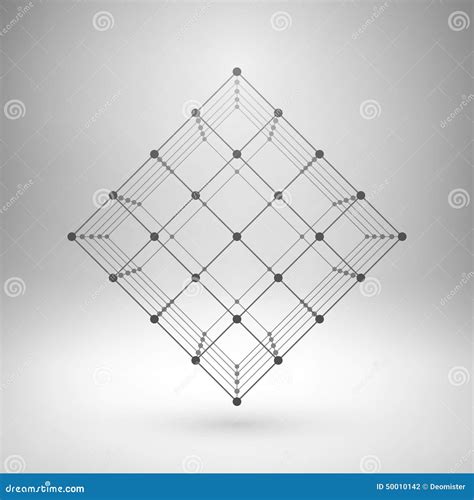 Wireframe Mesh Polygonal Cube Stock Vector Illustration Of Form Modeling 50010142